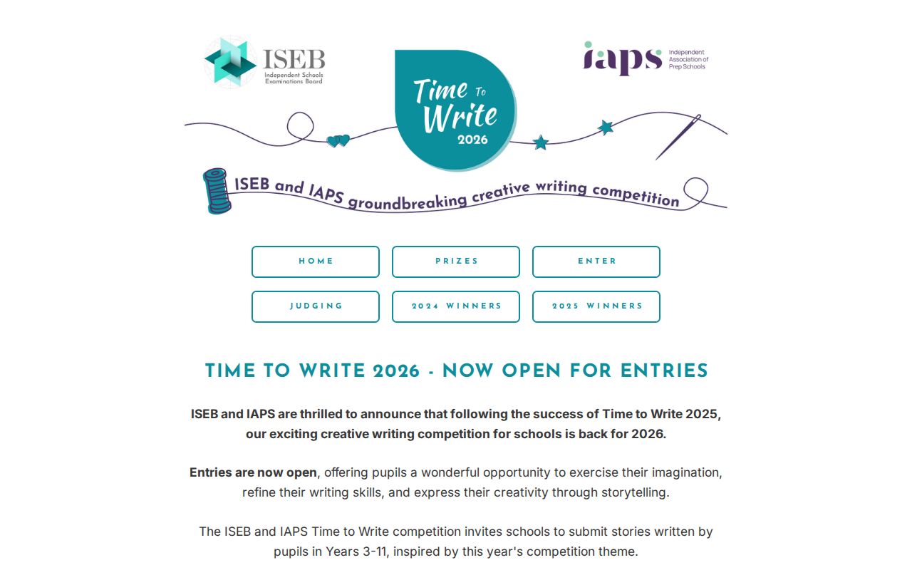 Time To Write | The ISEB Creative Writing Competition 2024
